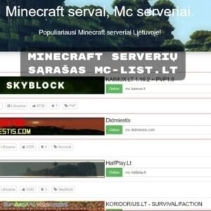 Minecraft Serveriai | Minecraft Serverių Sąrašas | EKUS